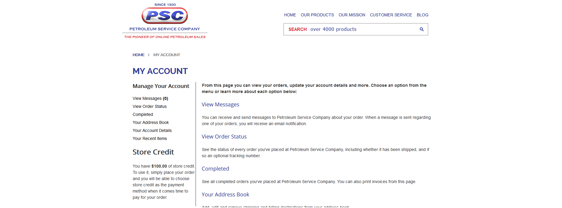 PSC Site Features & FAQ